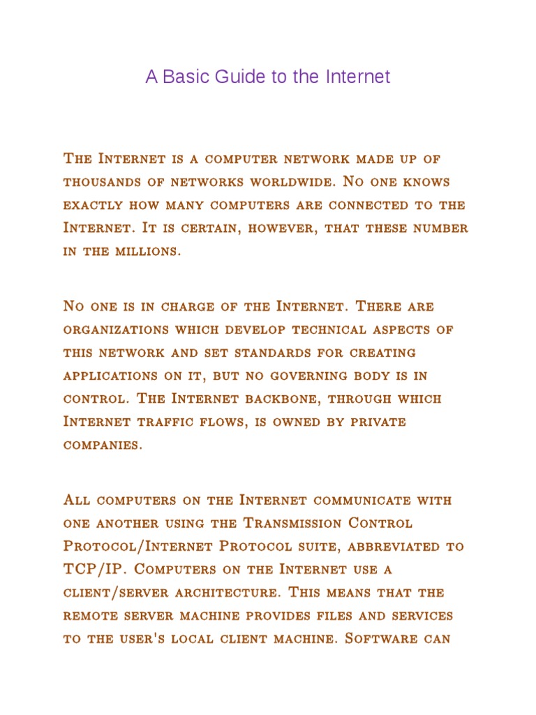 Learn Basic Internet | PDF | Internet | Html
