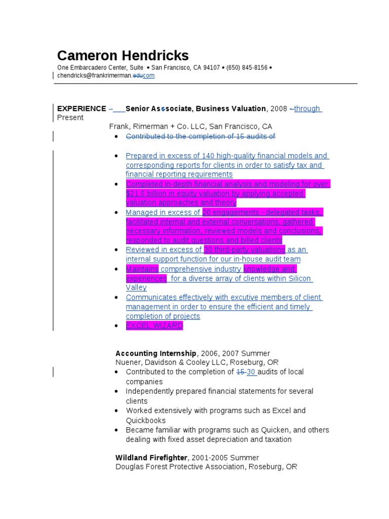 Resume - Cameron Michael Hendricks | PDF | Business | Business Economics
