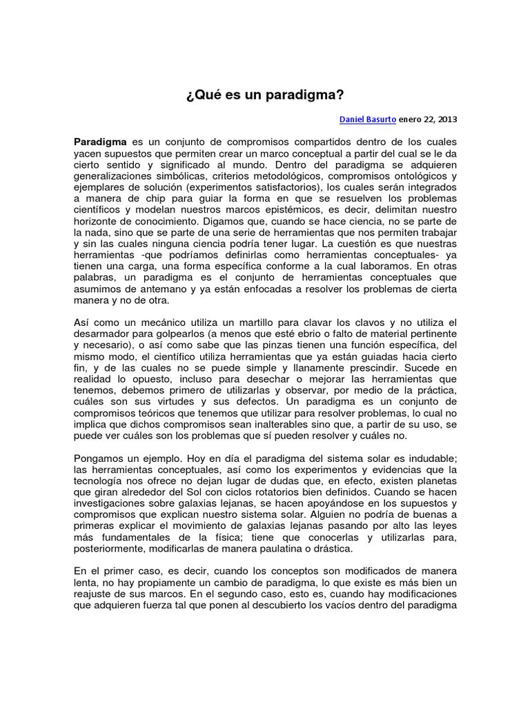 Qué Es Un Paradigma | PDF | Paradigma | Science