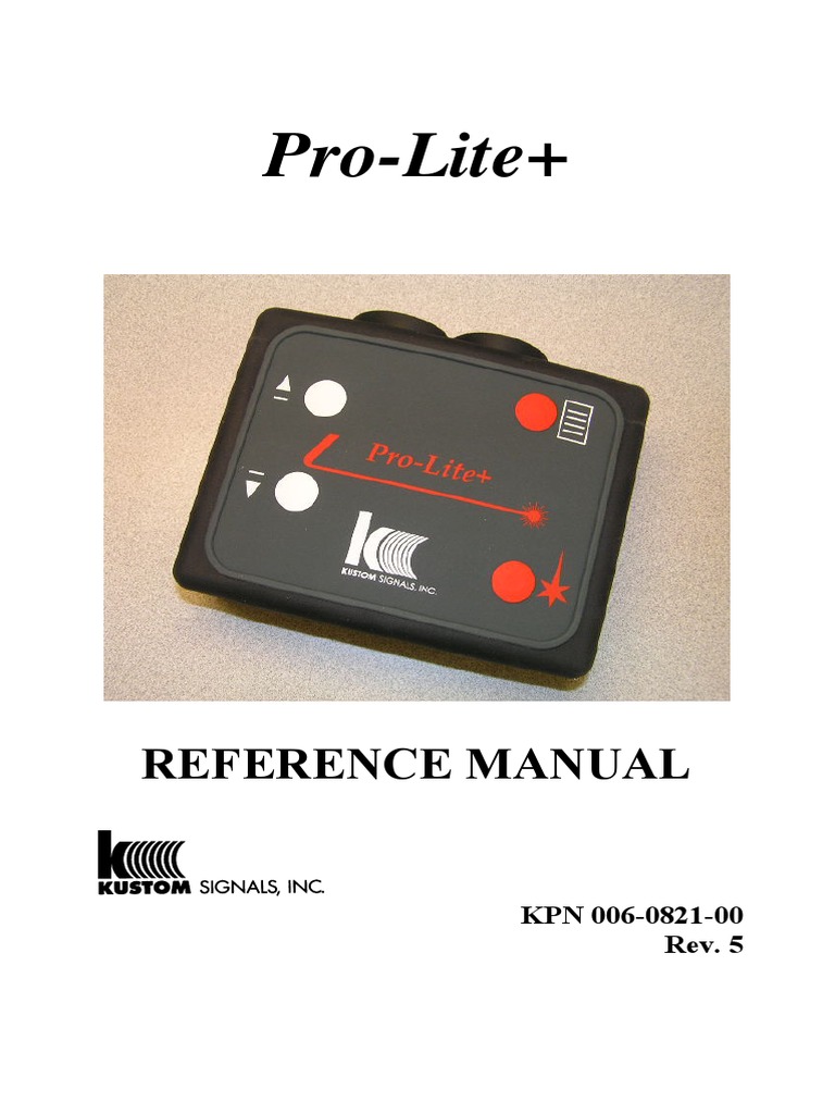 ProLite Plus Manual | PDF | Microwave | Lidar
