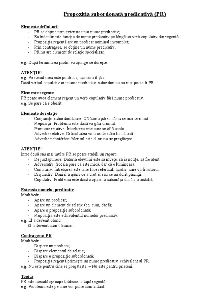 Propozitiile Subordonate Necircumstantiale | PDF
