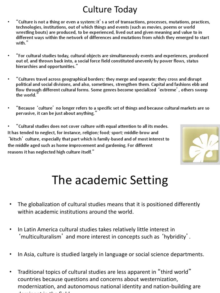 An Overview of Key Concepts and Theories in Cultural Studies | PDF ...
