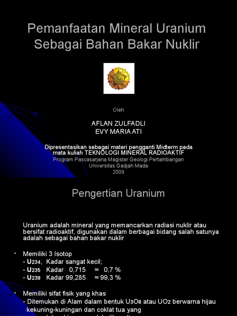 Pemanfaatan Uranium Sebagai Bahan Bakar Nuklir Pdf