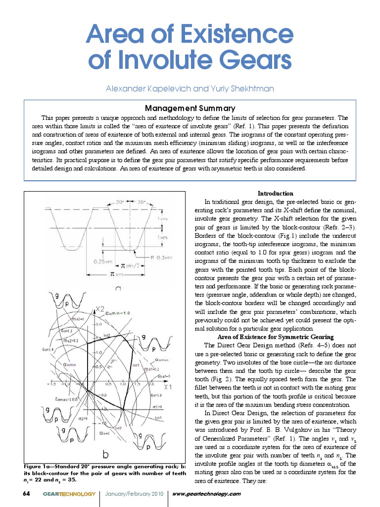 Area of Existence of Involute Gears | PDF | Gear | Mechanical Engineering