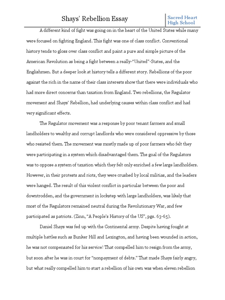 Shays' Rebellion Essay | PDF | Rebellions | American Revolution