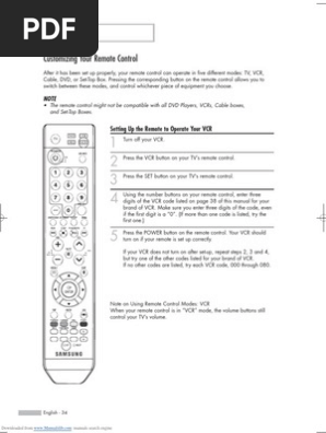 Proscan Remote Control Manual