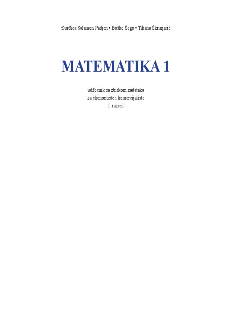 Matematika 1 | PDF