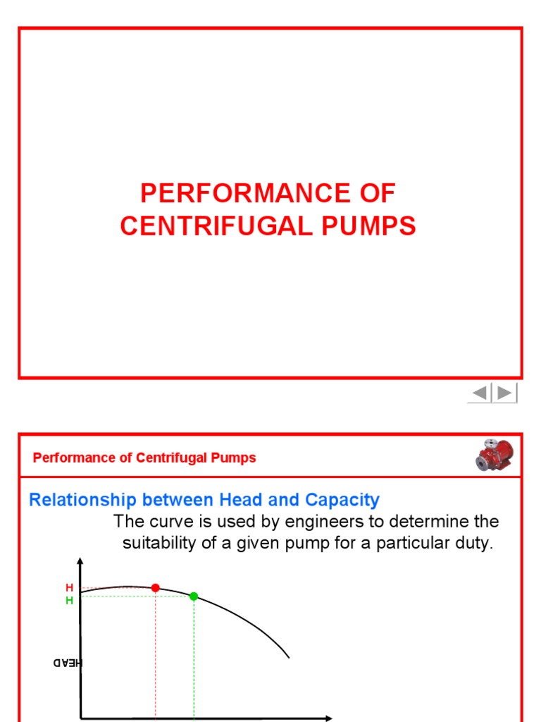 Performance of Centrifugal Pumps | PDF | Pump | Fluid Mechanics