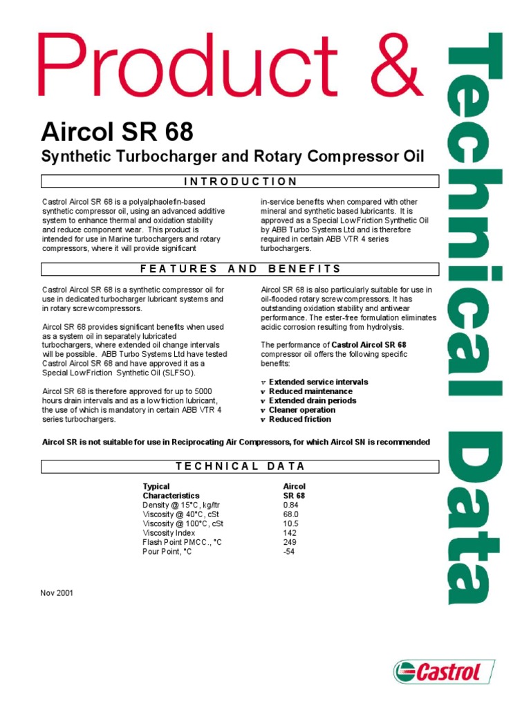 Castrol Aircol SR 68 | PDF