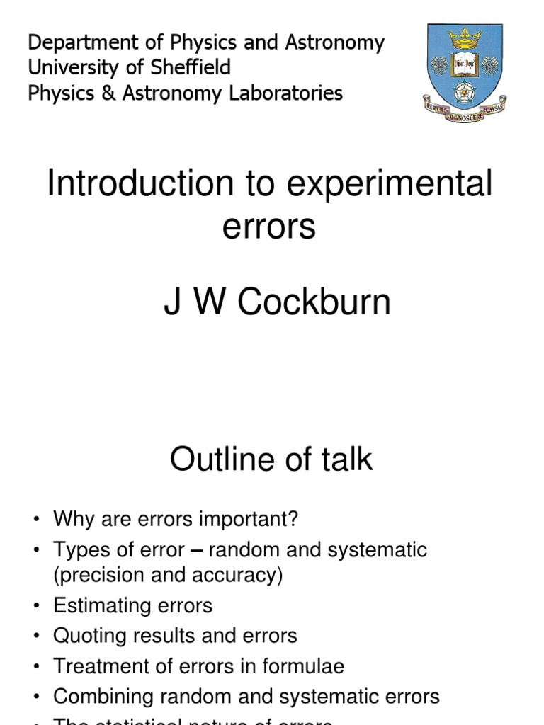 Introduction To Experimental Errors | Download Free PDF | Observational Error | Experiment
