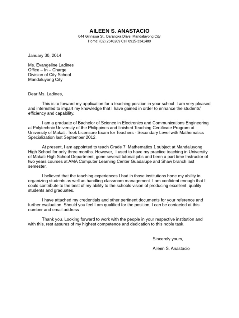 Teaching Application Submission | PDF | Career & Growth