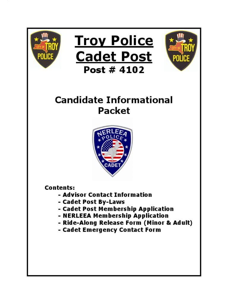 Cadet Informational Packet | Police | Indemnity
