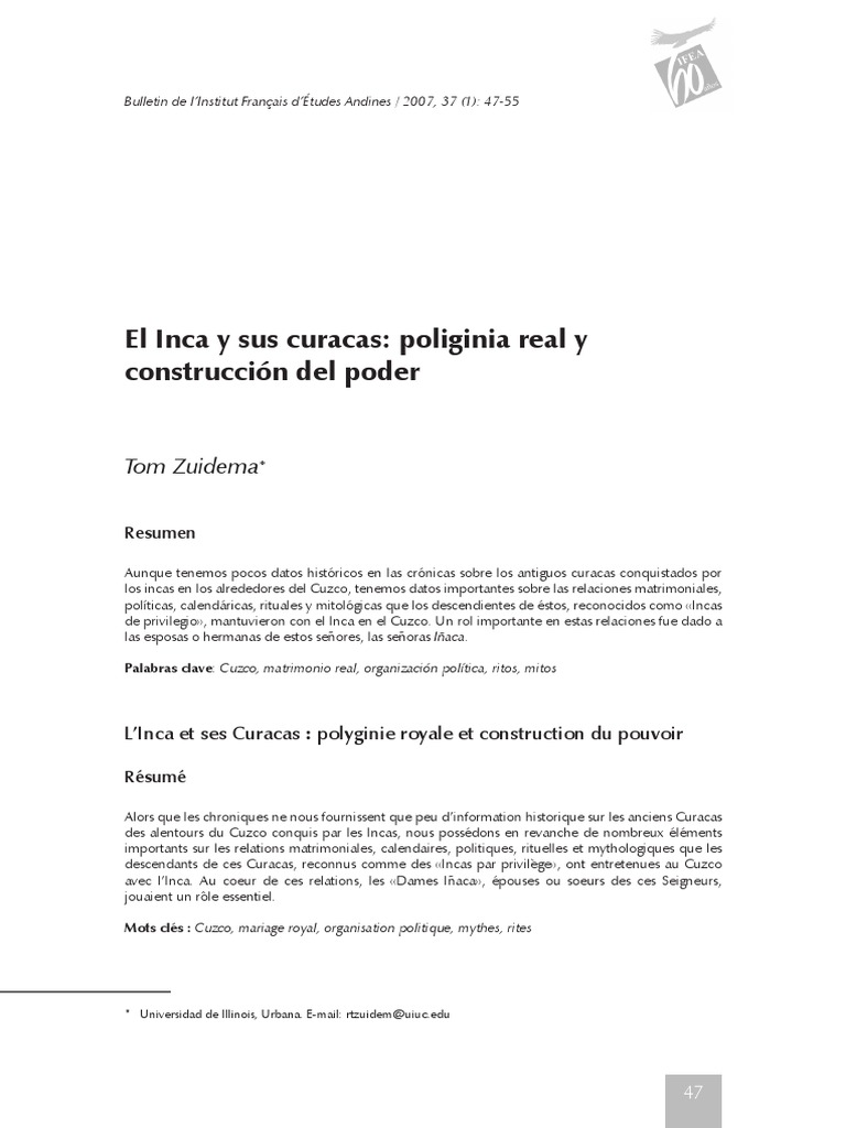 El Inca y Sus Curacas | PDF | Imperio Inca | Sociedad