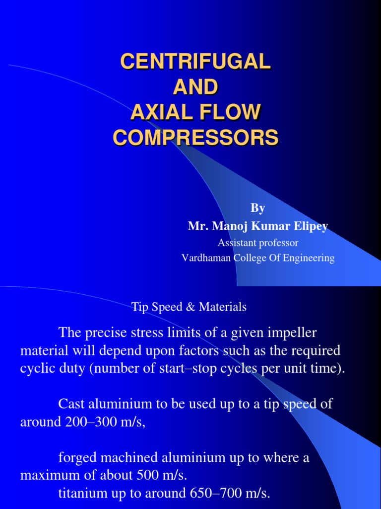 UNIT-V Centrifugal and Axial Flow Compressors | PDF | Gas Compressor ...