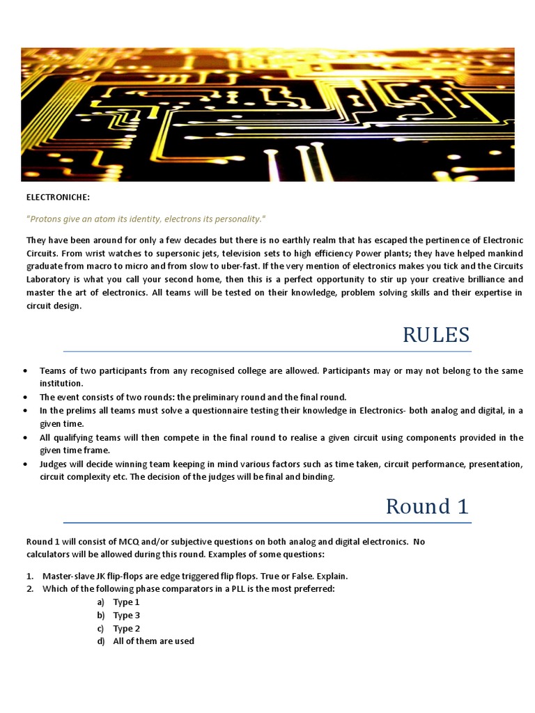 Problem Statement For Elctroniche | PDF | Electronic Circuits | Electronics