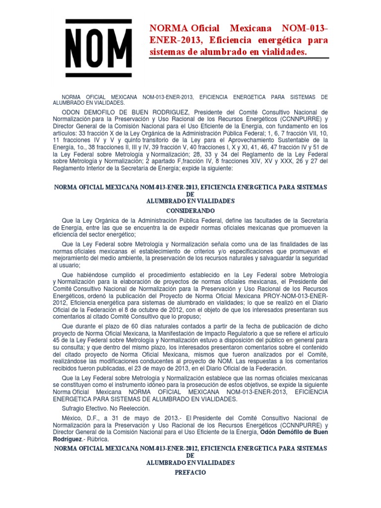 Norma Oficial Mexicana 013 | PDF | México | Encendiendo