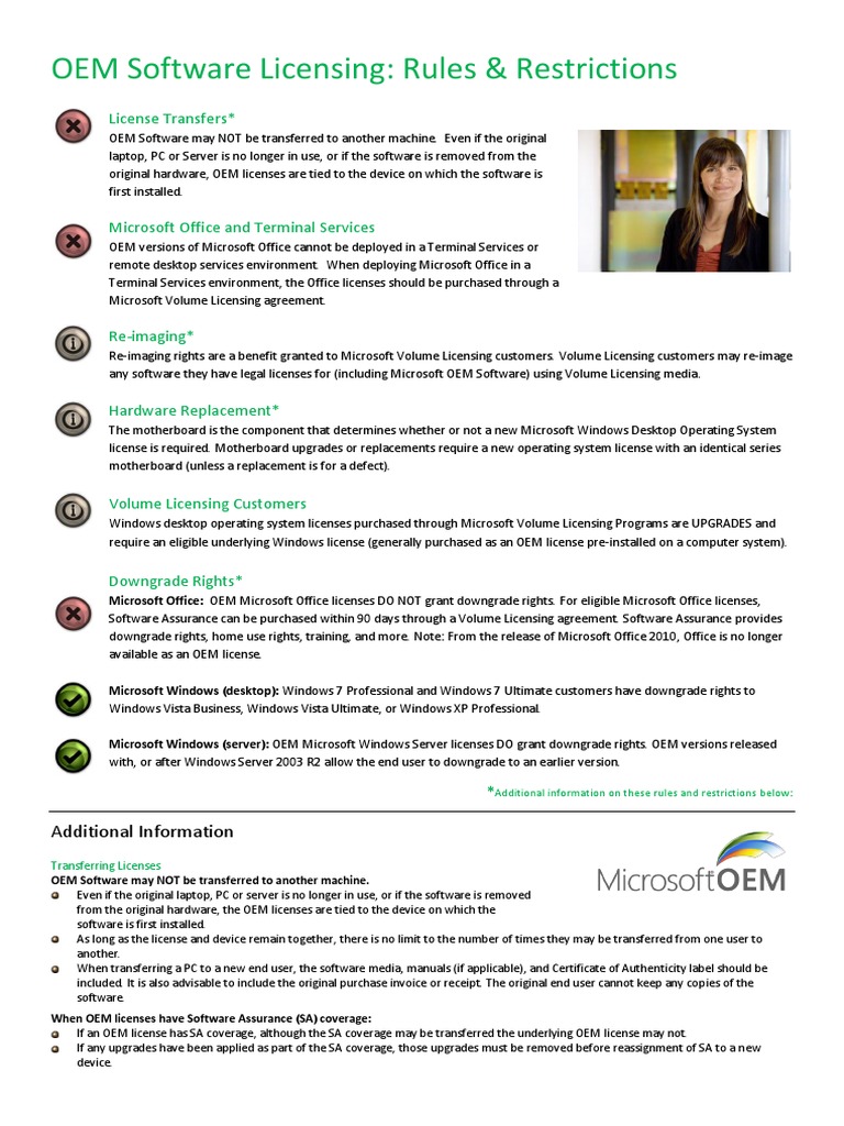 Oem Software Licensing Rules and Restrictions | PDF | Windows 7 | Remote Desktop Services