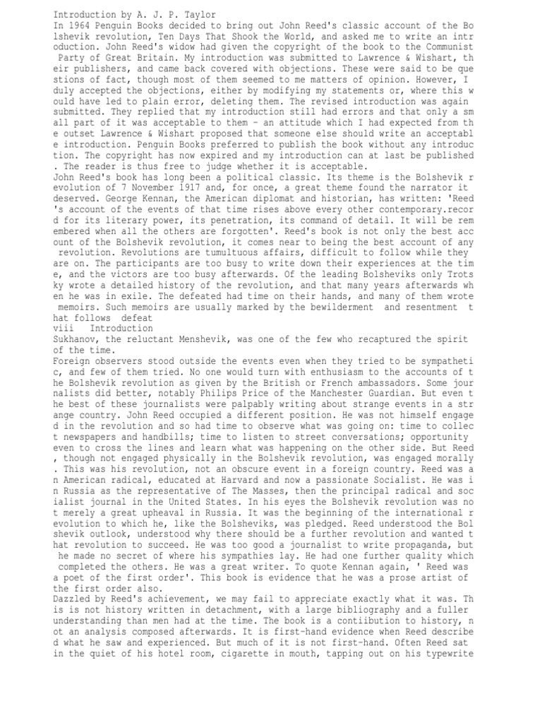 Reed, John - Ten Days That Shook The World | PDF | Vladimir Lenin ...