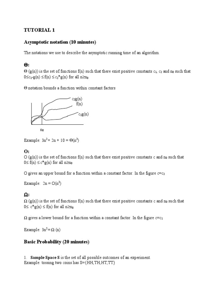 Tutorial 1 | PDF | Random Variable | Probability Distribution