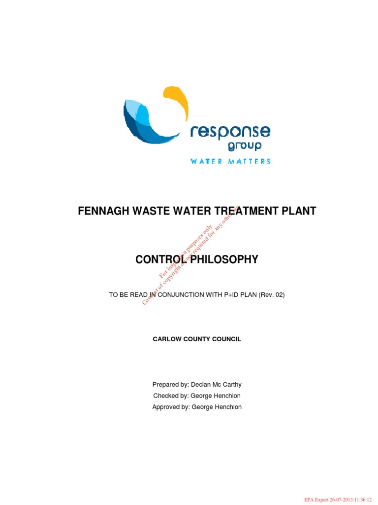 Control Philosophy | PDF | Sewage Treatment | Environmental Engineering
