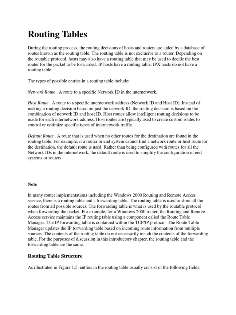 Routing Tables | PDF | Router (Computing) | Routing