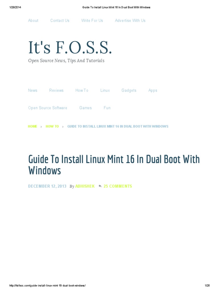 Guide To Install Linux Mint 16 in Dual Boot With Windows | PDF | Booting | Ibm Pc Compatibles
