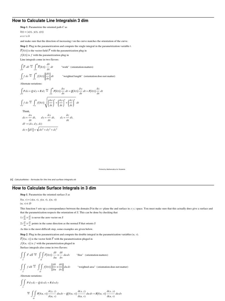 Line and Surface Integrals | PDF | Differential Topology | Algebra