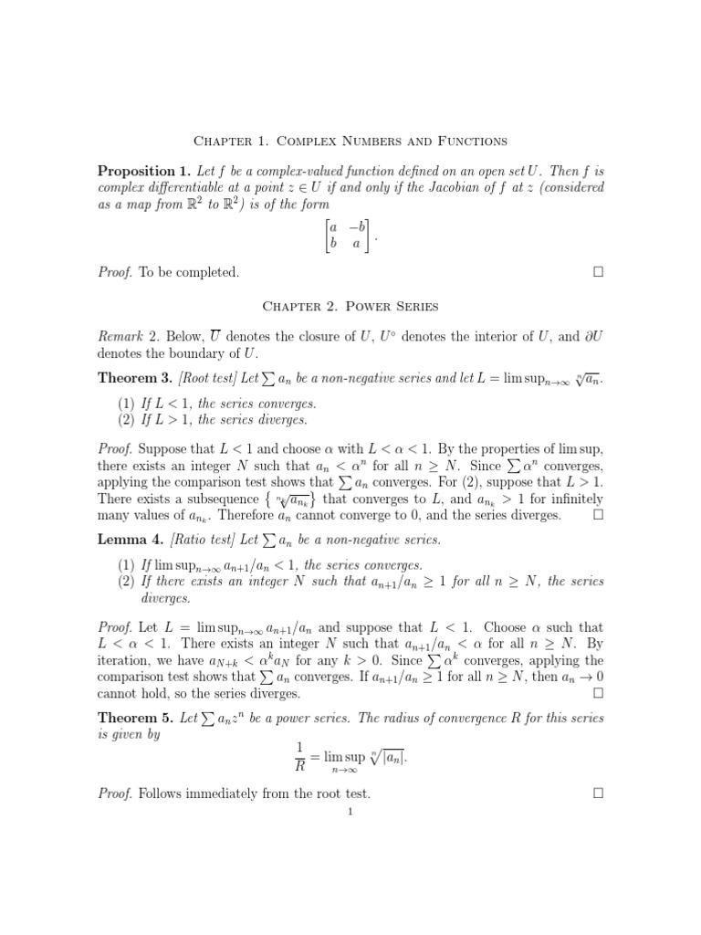 Complex Analysis | PDF | Power Series | Holomorphic Function