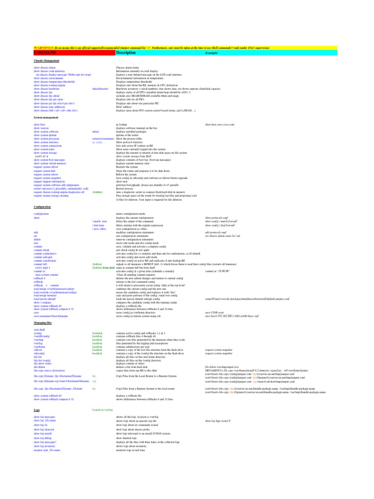 Juniper Commands v2 | PDF | Multiprotocol Label Switching | Networking