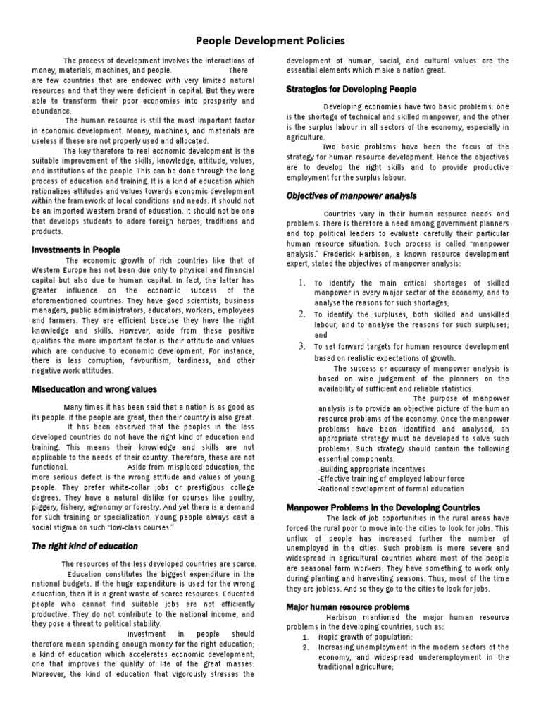 People Development Policies | PDF | Human Resources | Resource