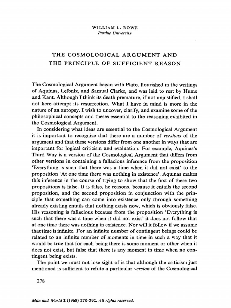 Rowe Ac and PSR PDF | PDF | Argument | Causality