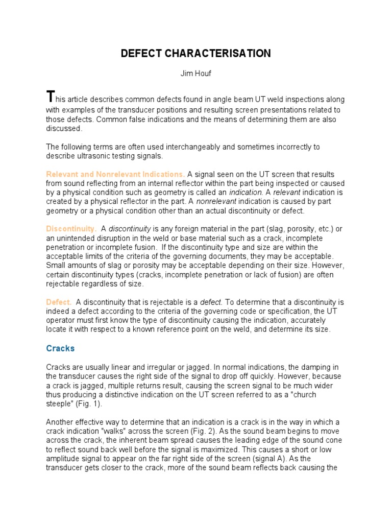 Defect Characterisation in Ultrasonic Testing | PDF | Porosity ...