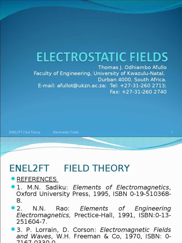 Field Theory Electrostatics II | PDF | Electric Field | Electrostatics