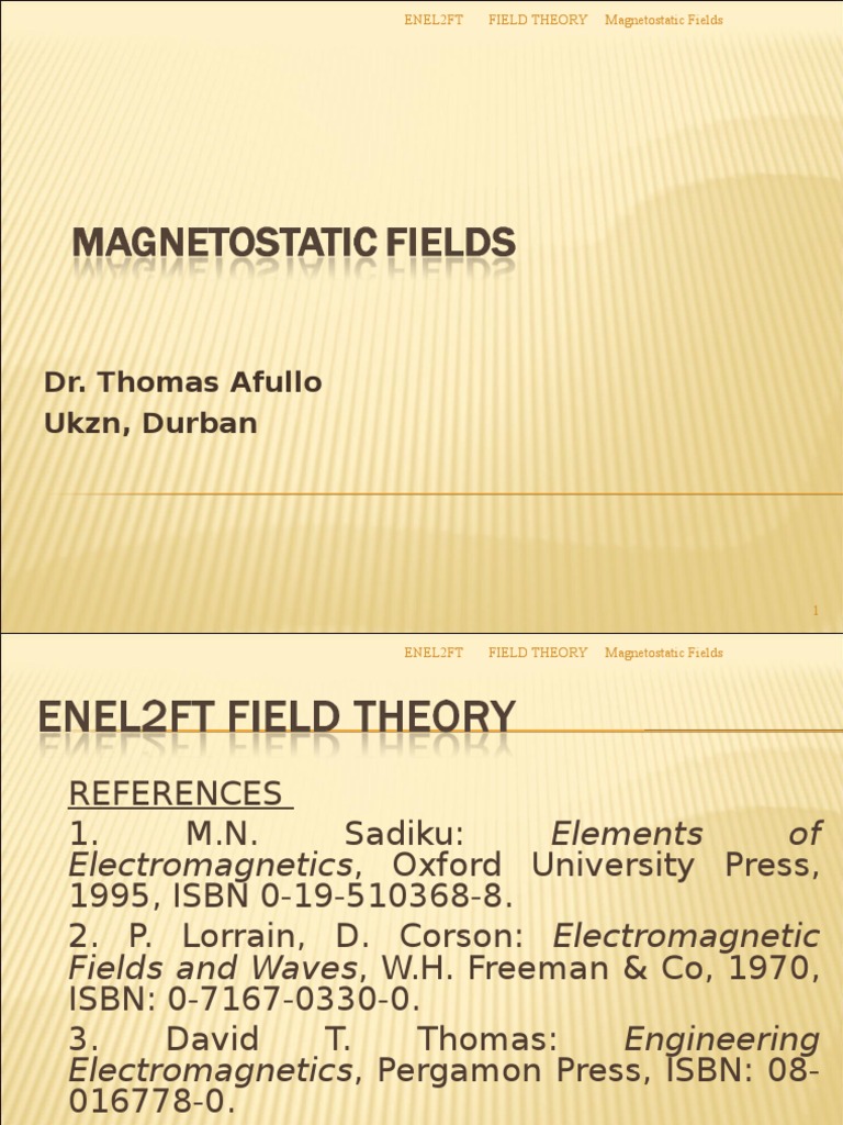 Field Theory MAGNETOSTATICS | PDF | Flux | Magnetic Field