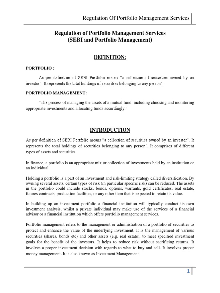 Portfolio Management Services | PDF | Investment Management ...