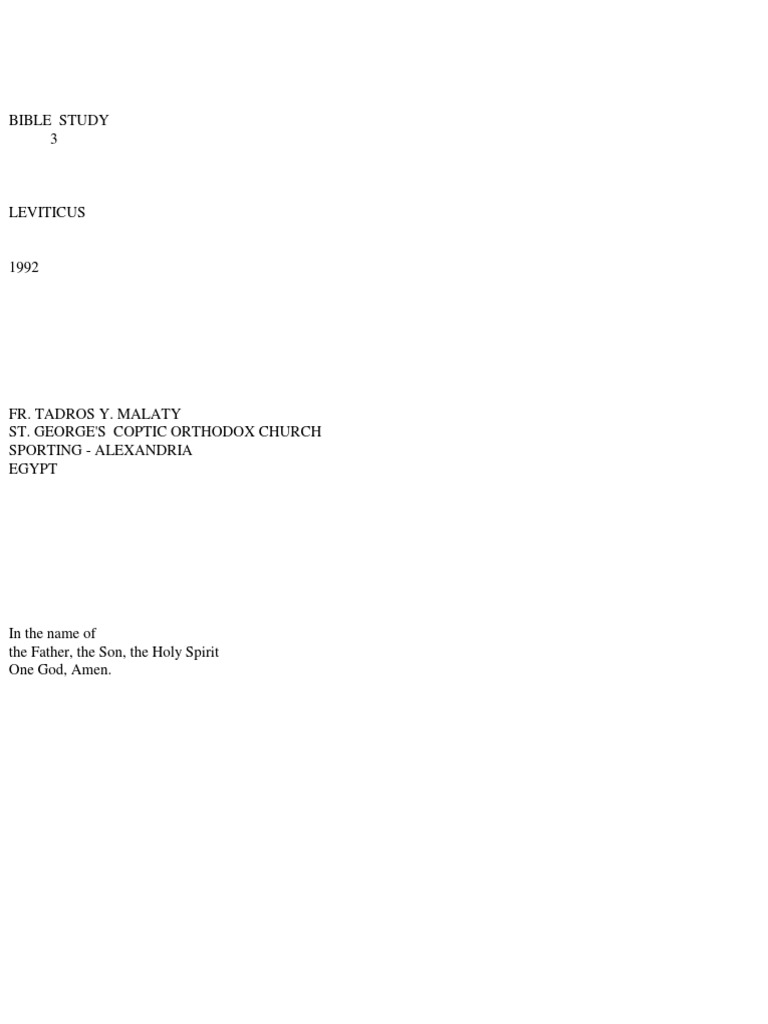 Leviticus Bible Study Guide 1992 | PDF | Book Of Leviticus | Sacrifice