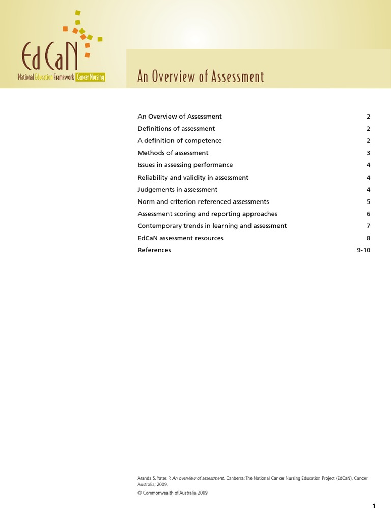 An Overview of Assessment | PDF | Educational Assessment | Validity ...