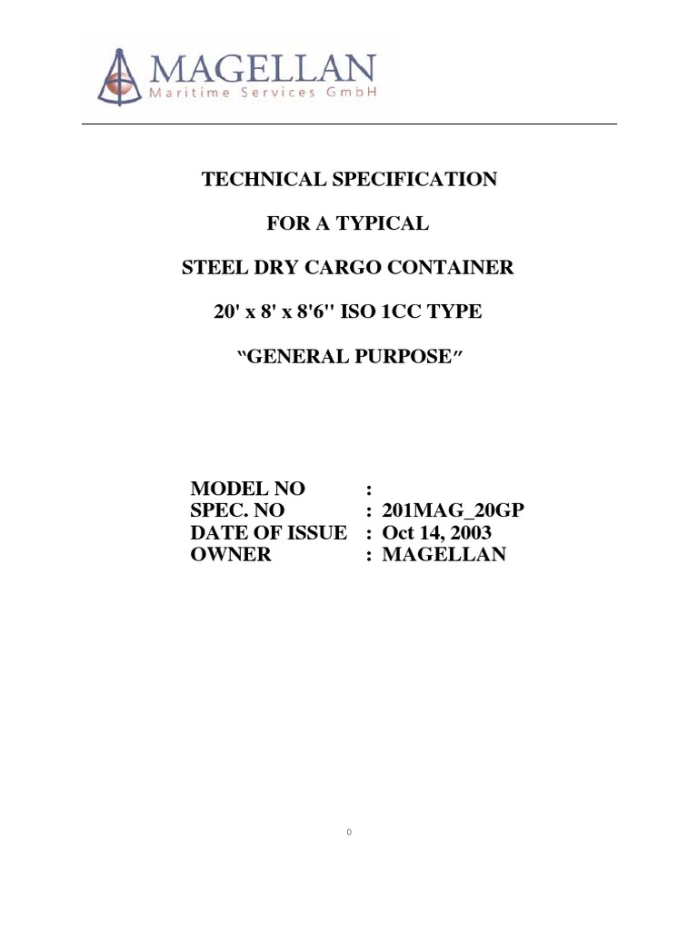 General Purpose ISO Containers | PDF | Framing (Construction) | Door