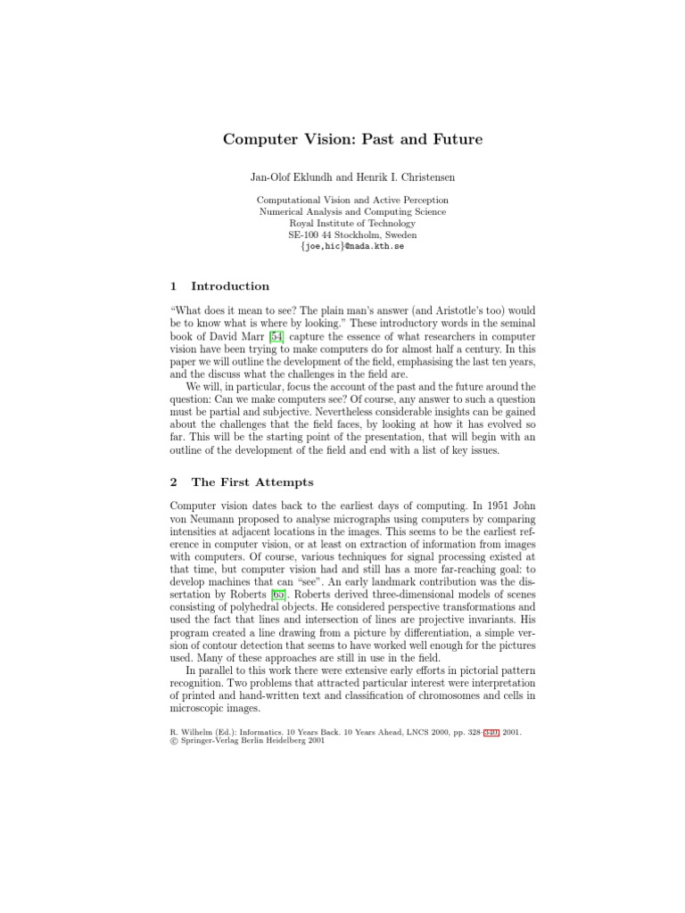 Computer Vision | Download Free PDF | Computer Vision | Pattern Recognition
