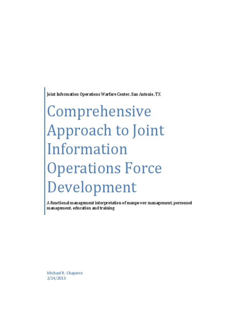 Joint IO Force Development | PDF | Armed Conflict | Business