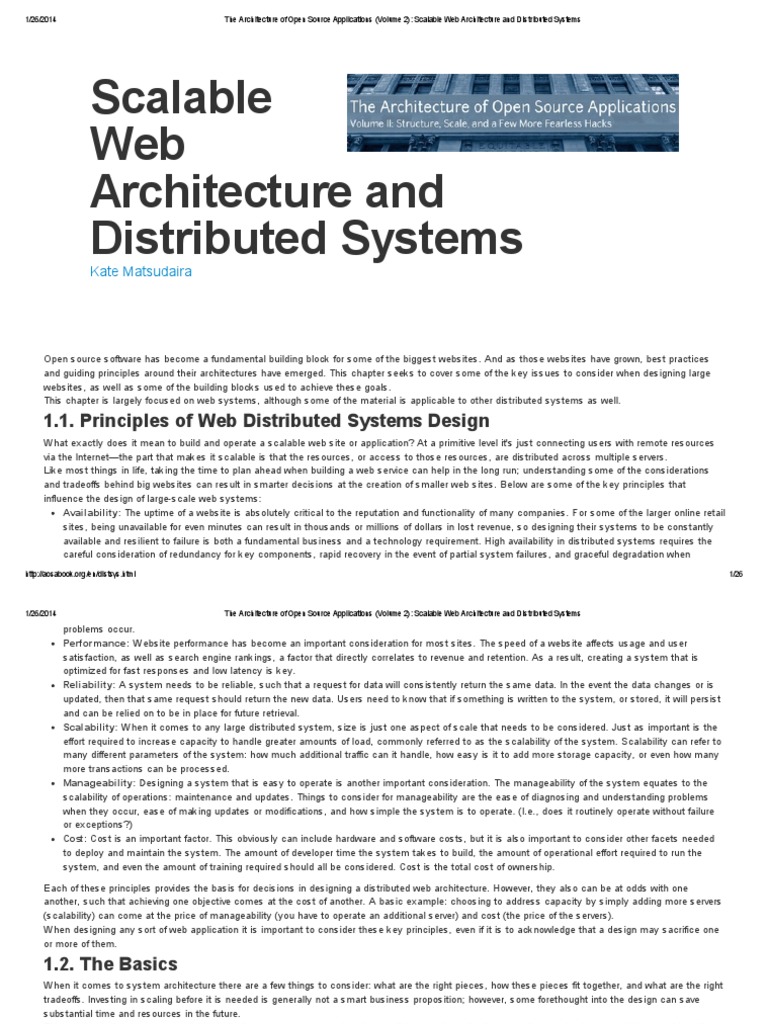 The Architecture of Open Source Applications (Volume 2) - Scalable Web Architecture and ...