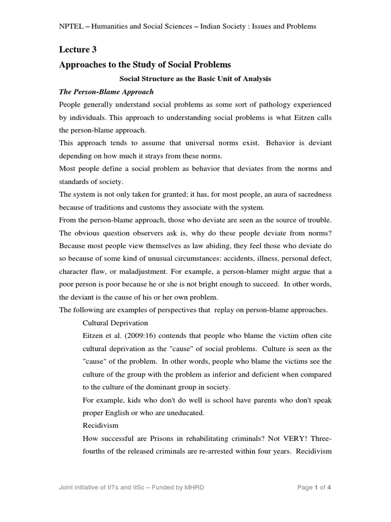 Approaches to Studying Social Problems | PDF | Negotiation | Norm (Social)