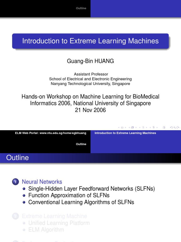 ELM Workshop NUS | PDF | Artificial Neural Network | Support Vector Machine