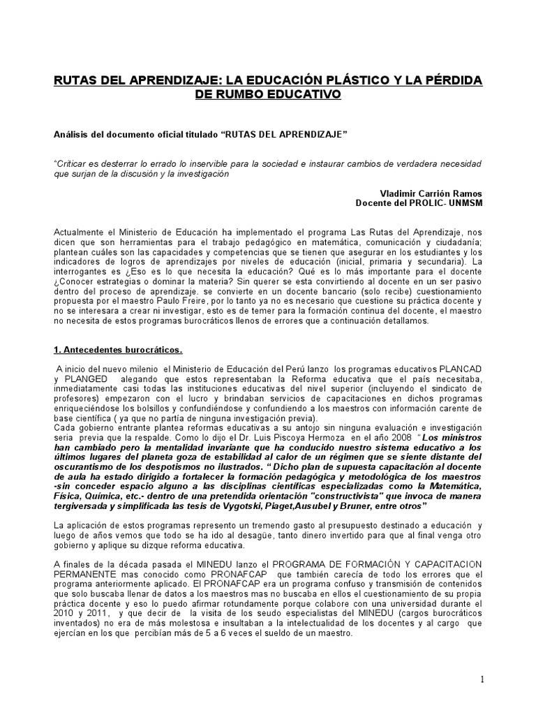Las Rutas Del Aprendizaje Del Minedu Descargar Gratis Pdf Educación
