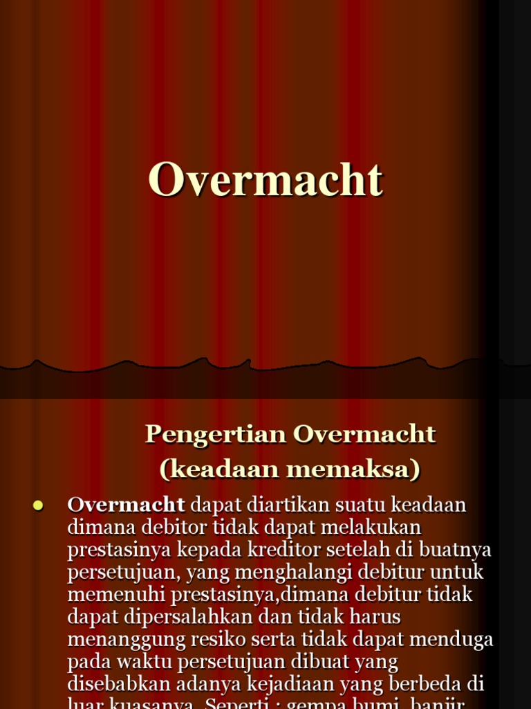 OVERMACHT | PDF | Hukum