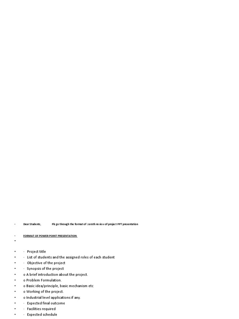 Zeroth Review PPT Format | PDF | Science | Science And Technology