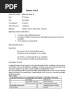 Lesson Plan Mixed Conditionals | PDF | Question | Lesson Plan