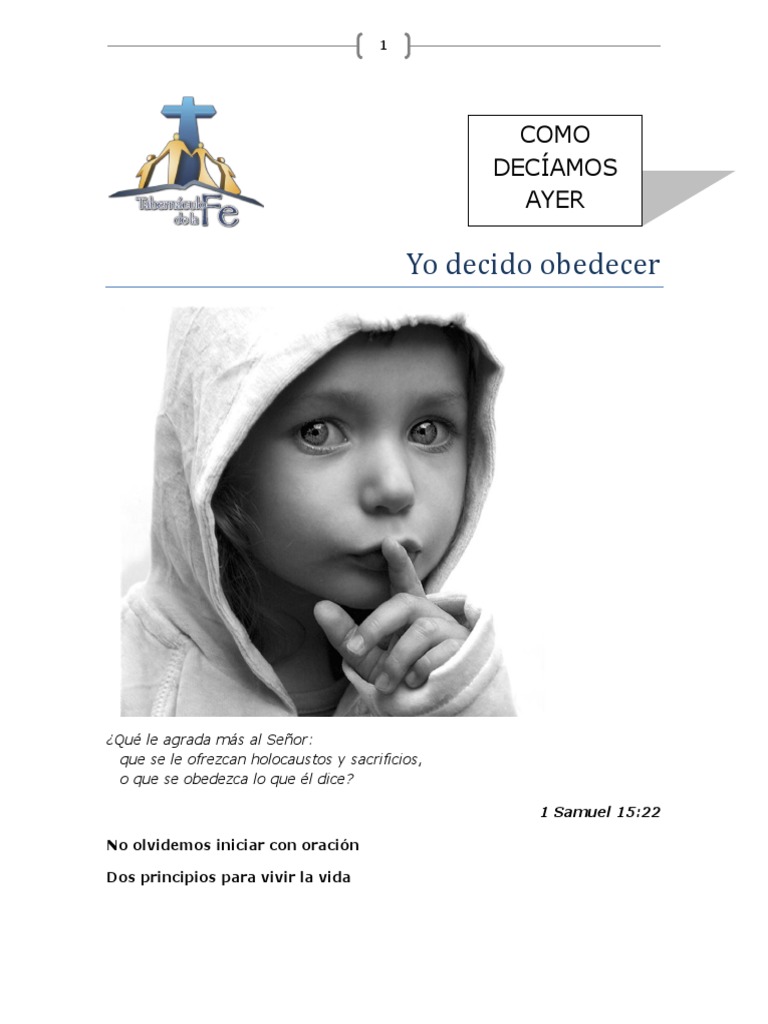 Yo Decido Obedecer | PDF | Pecado | Muerte