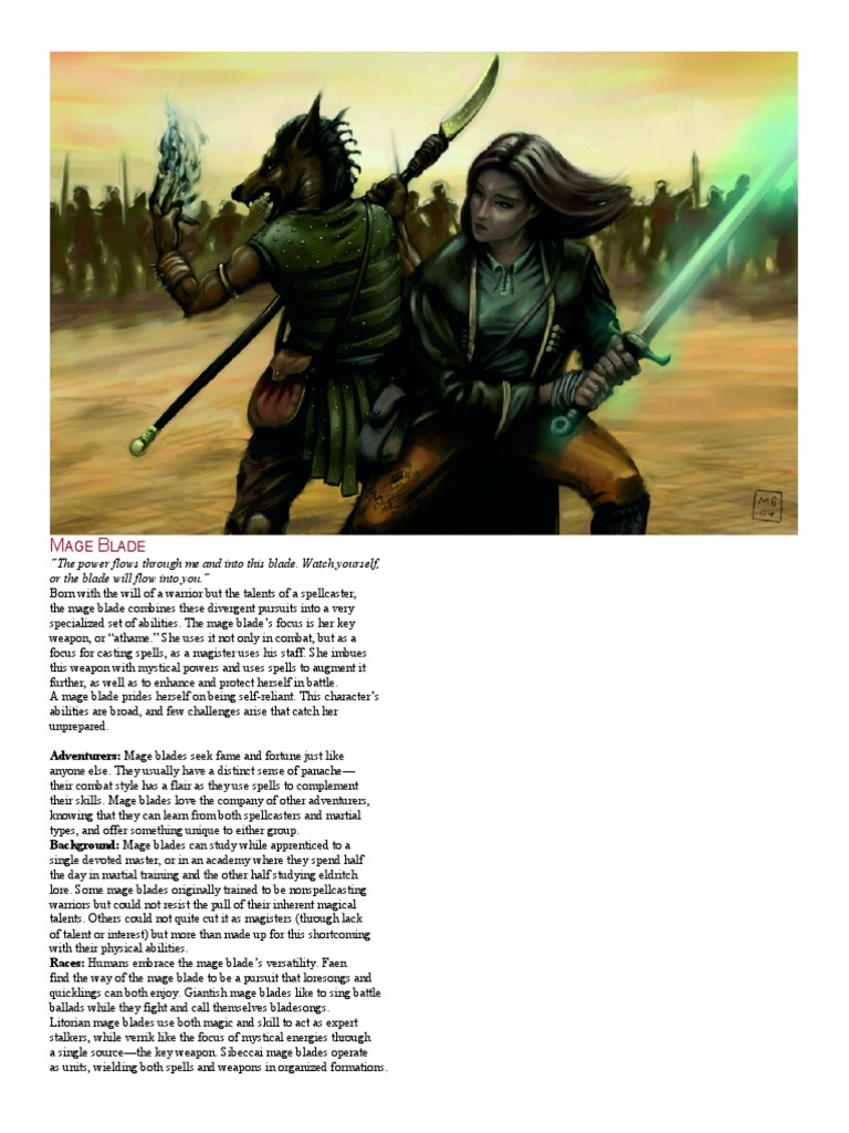 Mage Blade | PDF | Magic (Paranormal) | Role Playing Games
