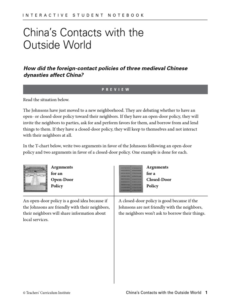 China and Outside World Student Notebook | PDF | Narrative | Tang Dynasty